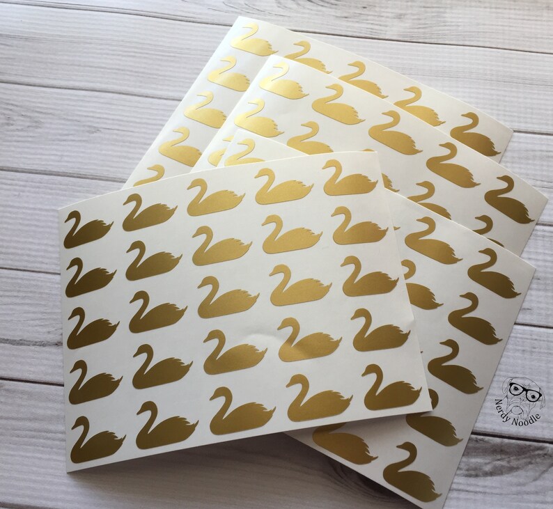 Swan Stickers Swan Sticker Set Swan Envelope Seals Swan - Etsy