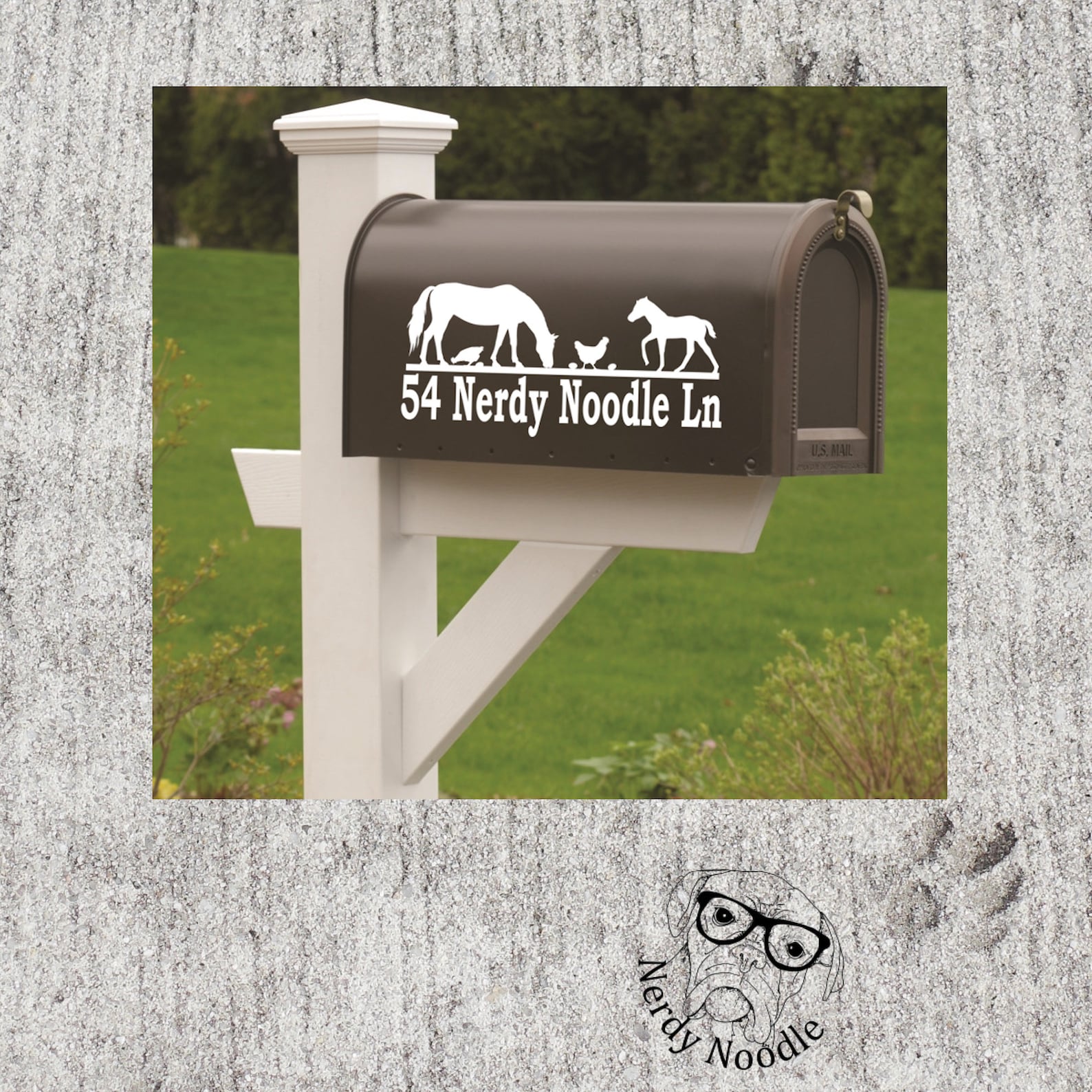 Horse Farm Mailbox Decal, Farm Mailbox Decal, Horse and Pony Mailbox ...