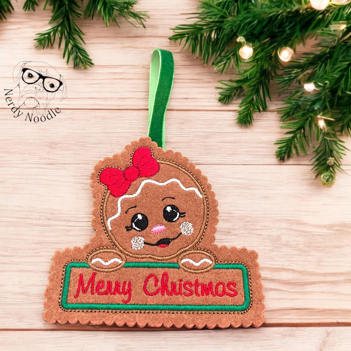 Gingerbread Girl Embroidered Christmas Ornament, Gingerbread Boy ...