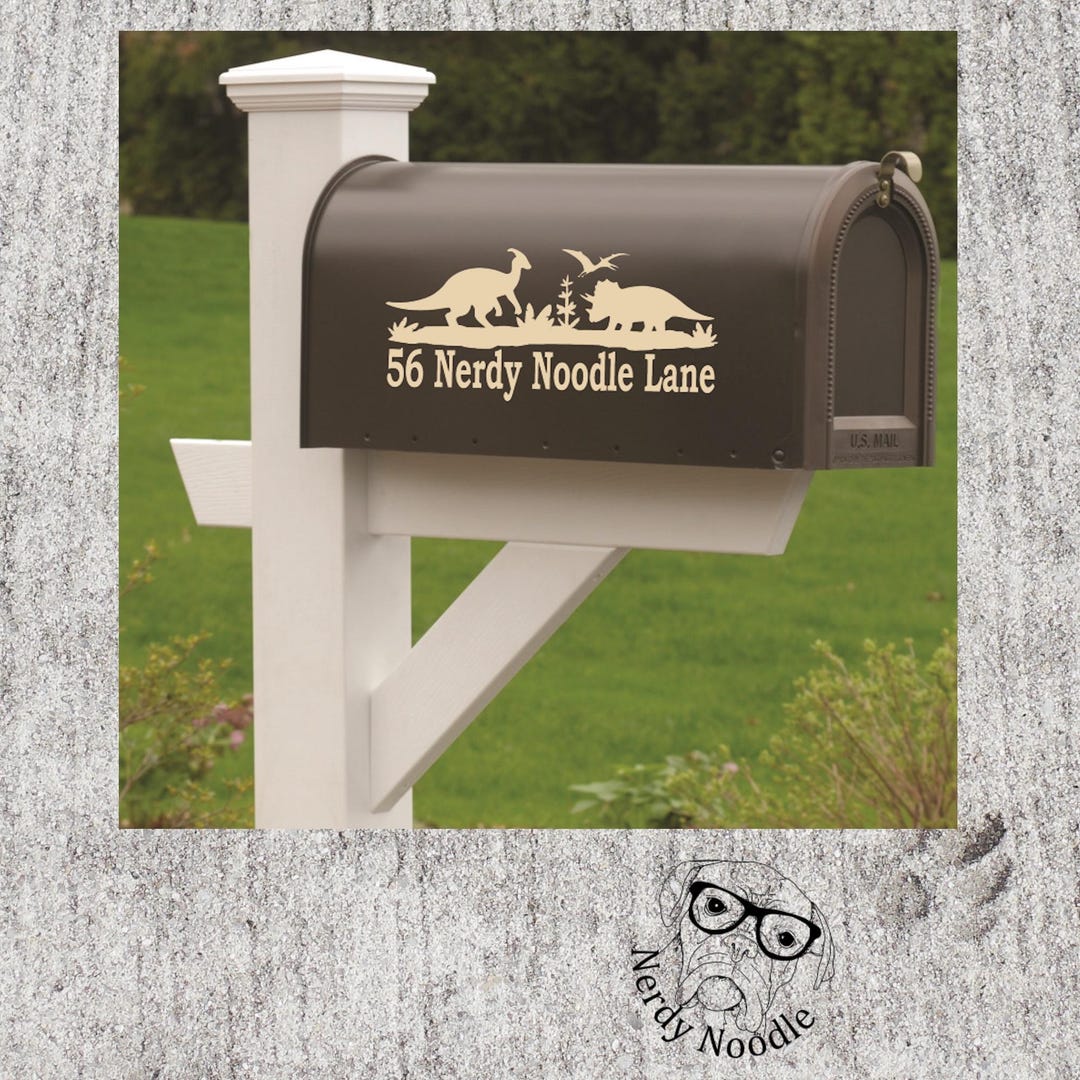 Dinosaur Mailbox Decal, Triceratops Mailbox, Custom Dinosaur Mailbox ...