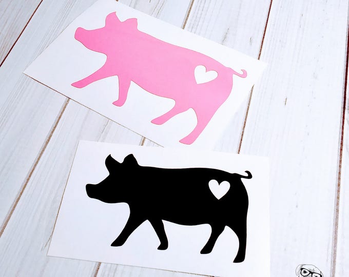 Funny Pig Vinyl Decal for Car, Pink Pig Bumper Sticker, Pig Vinyl ...