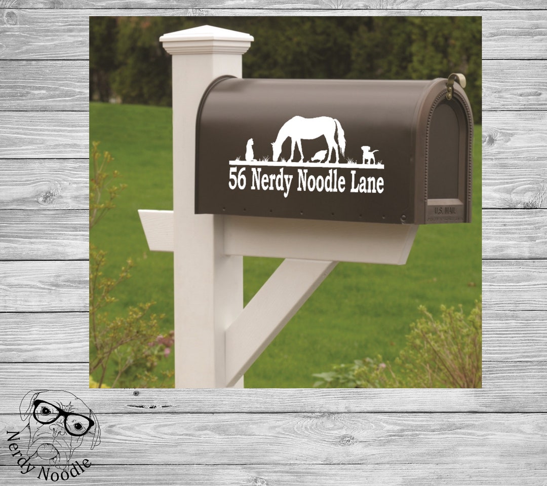 Horse, Dog, Cat, and Chicken Mailbox Decal, Farmhouse Mailbox Decal ...