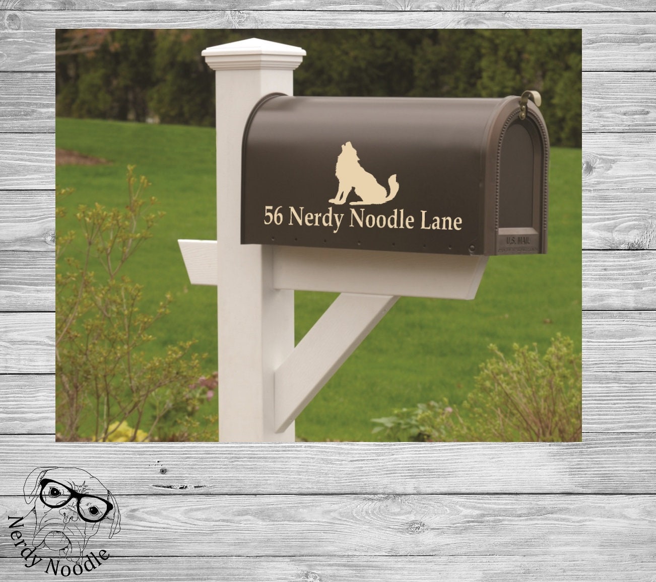 Wolf Mailbox Decal, Wolf Custom Mailbox Decal, Wolf Address Decal ...