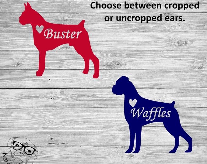 Boxer Decal, Boxer Window Decal, Boxer Laptop Decal, Pet Decal, I Love ...