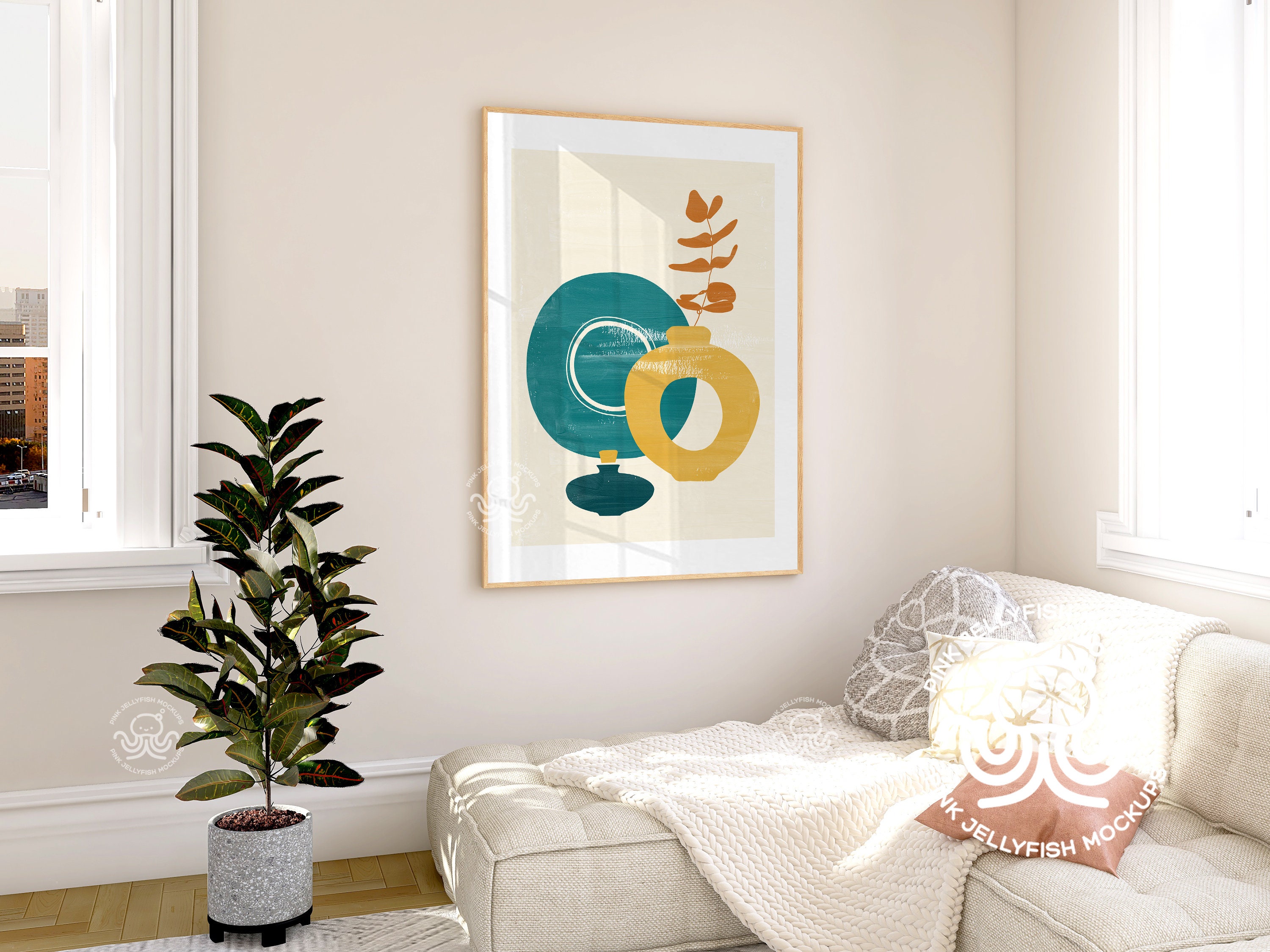 Frame Mockup Psd, Wall Art Mockup, Interior Mockup, Wood Frame Mockup ...