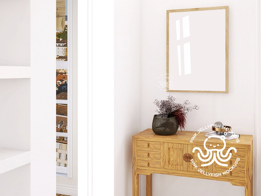 Frame Mockup Psd, Interior Mockup Reflection, Entry Side Table, Poster ...