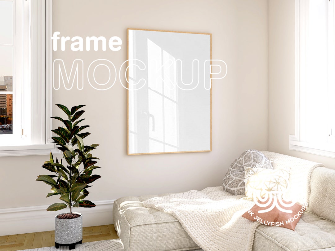 Frame Mockup Psd, Wall Art Mockup, Interior Mockup, Wood Frame Mockup ...