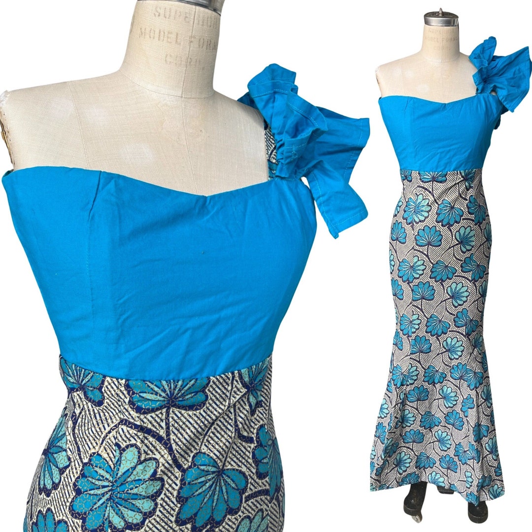 Vintage 1960s Mermaid One Shoulder Wiggle Maxi Dress - Etsy