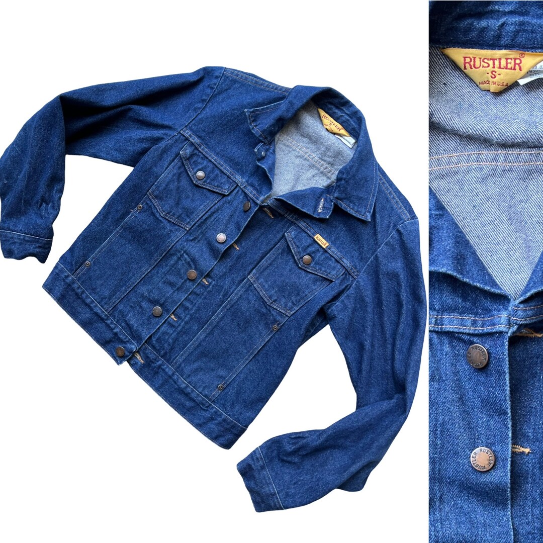 Vintage 70s Rustler Denim Western Jean Jacket Small - Etsy