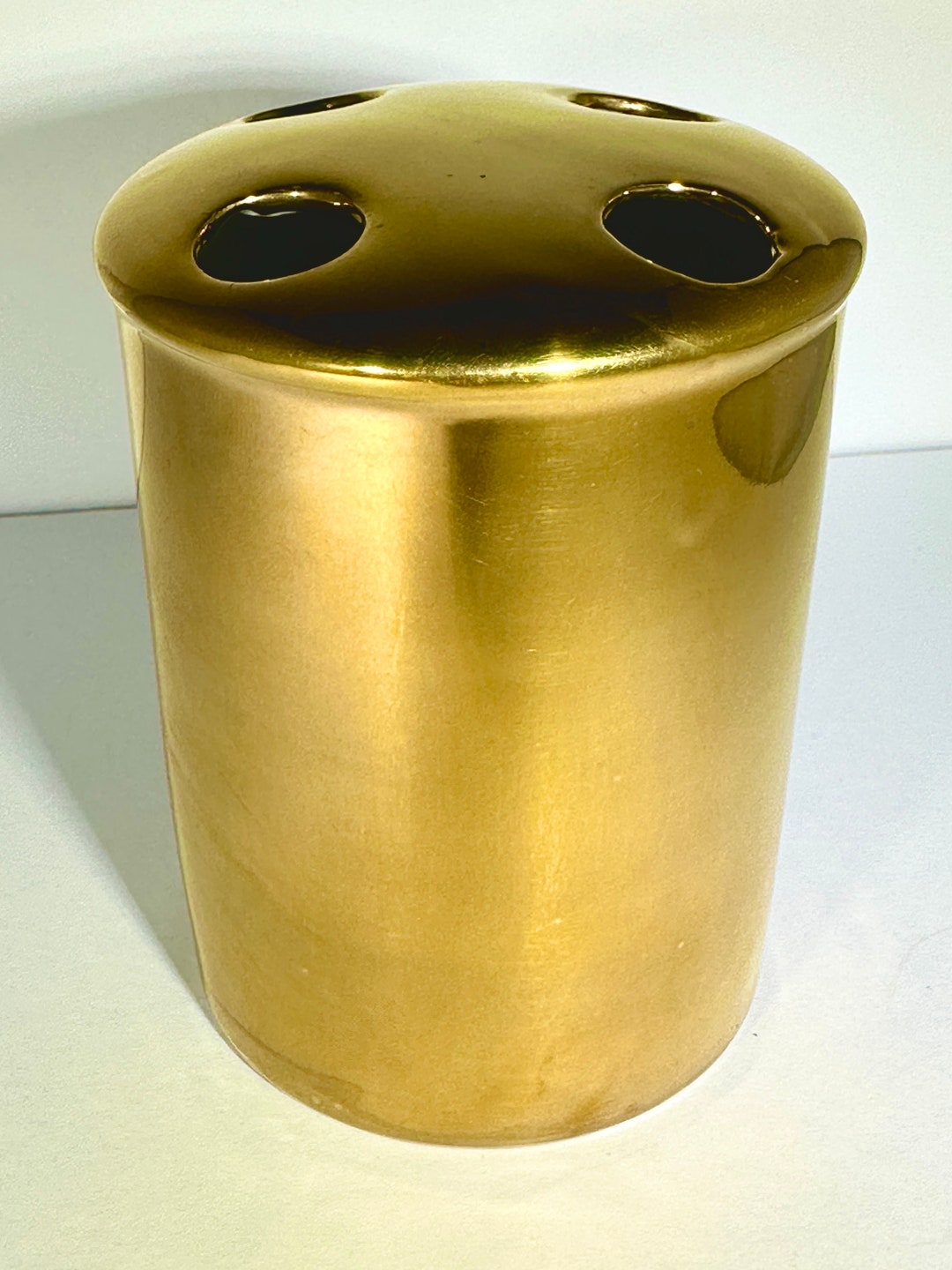 Vintage Irving W. Rice Gold Porcelain Toothbrush Holder - Etsy