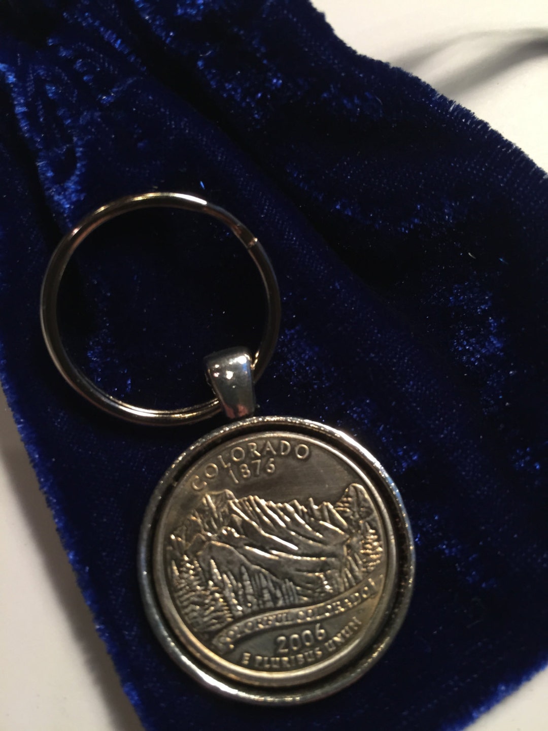 Colorado Quarter Keychain - Colorful Colorado - Etsy