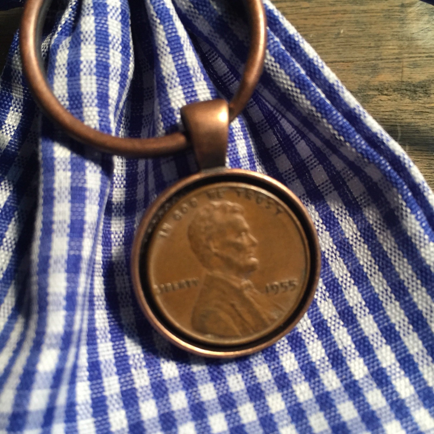 1955 Penny Keychain Antique Copper - Etsy