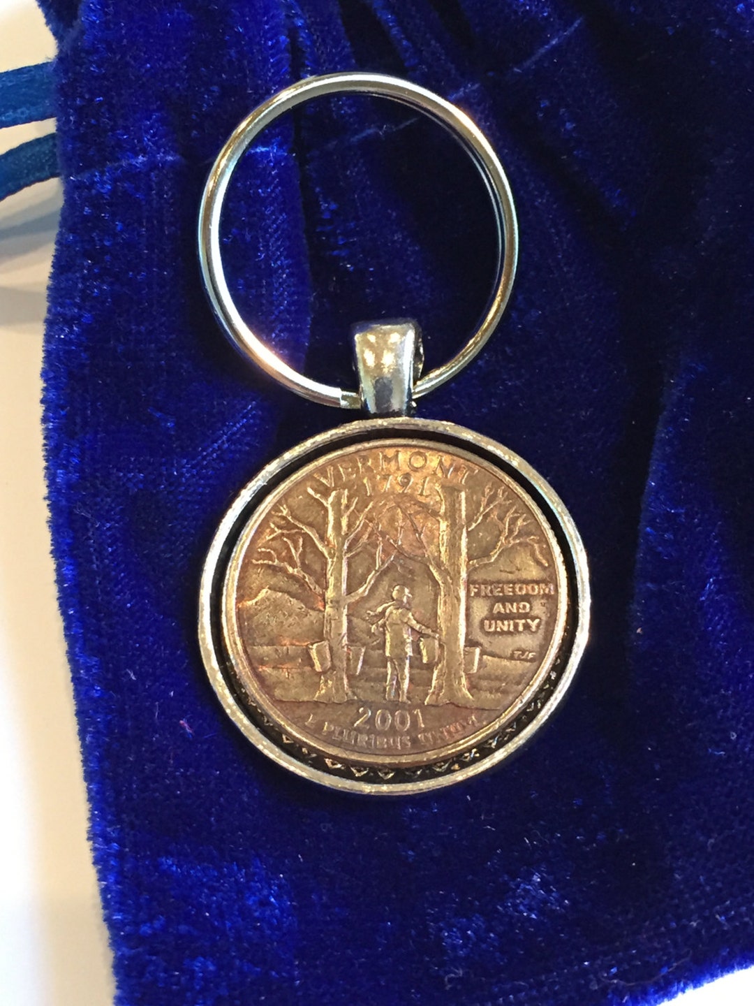 Vermont Quarter Keychain - the Green Mountain State - Etsy