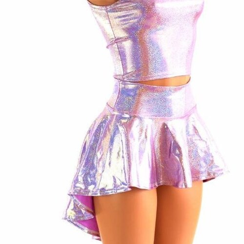 3PC Rave Outfit Royal Blue Sparkly Jewel Holographic Crop | Etsy