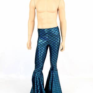Mens Triton Bell Bottoms in Turquoise Dragon Scale - 154816 - Etsy
