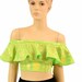 Lime Green Holographic off Shoulder Crop Top 155028 | Etsy