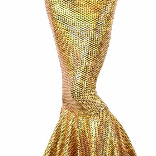 High Waist GOLD Shimmering Holographic Fish Scale Metallic - Etsy