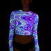 Long Sleeve Crew Neck NEON Glow Worm Print UV Glow Long Sleeve | Etsy