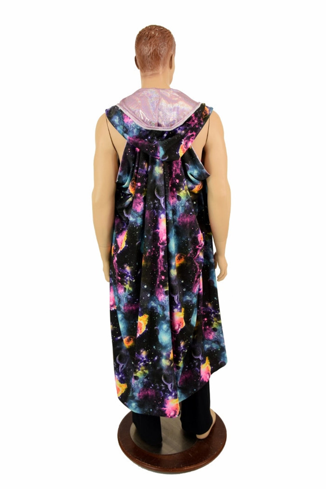 Reversible Hooded Racerback Duster Lilac Holographic / UV Glow Galaxy ...