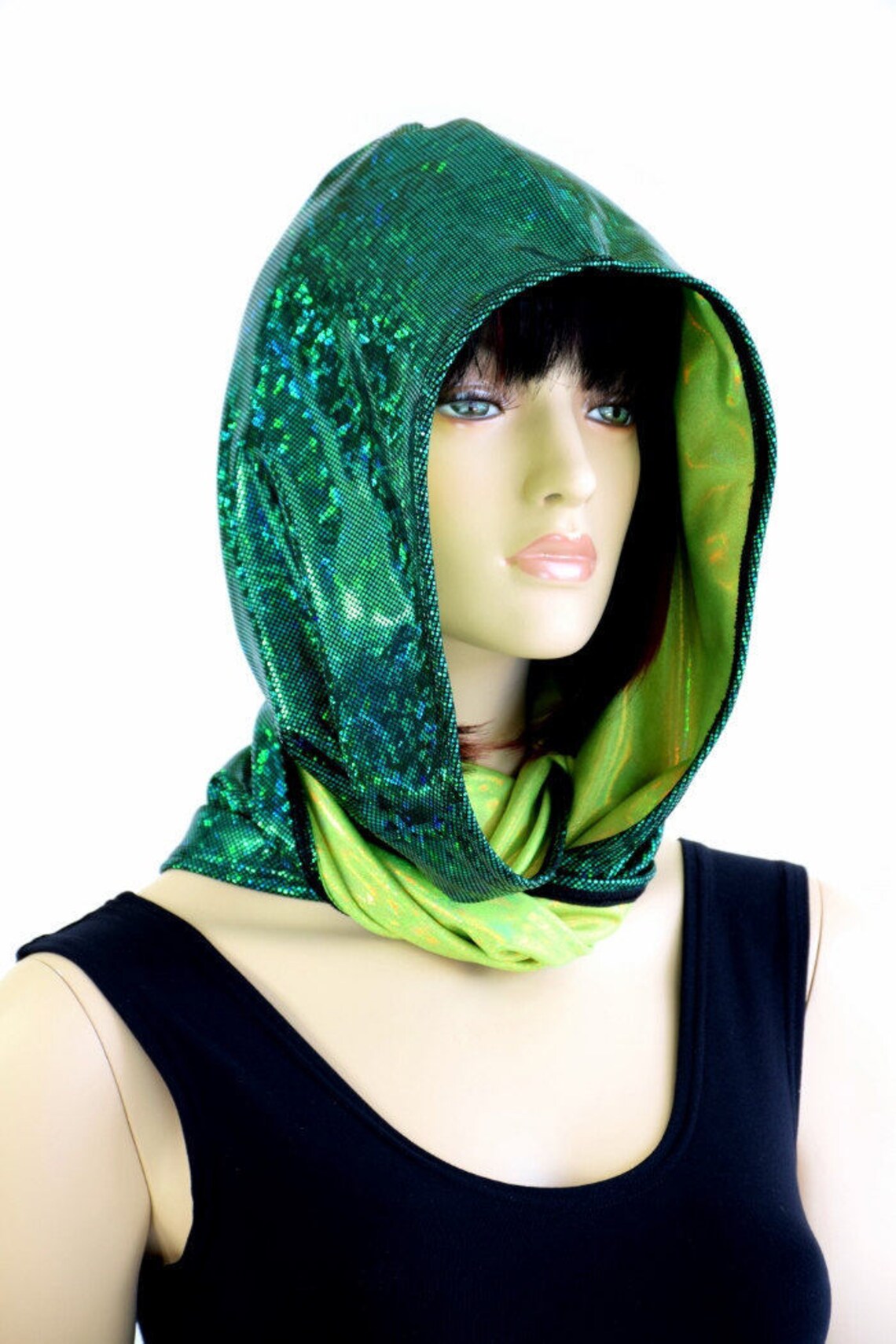 Reversible Infinity Festival Hood in Green Kaleidoscope/lime ...