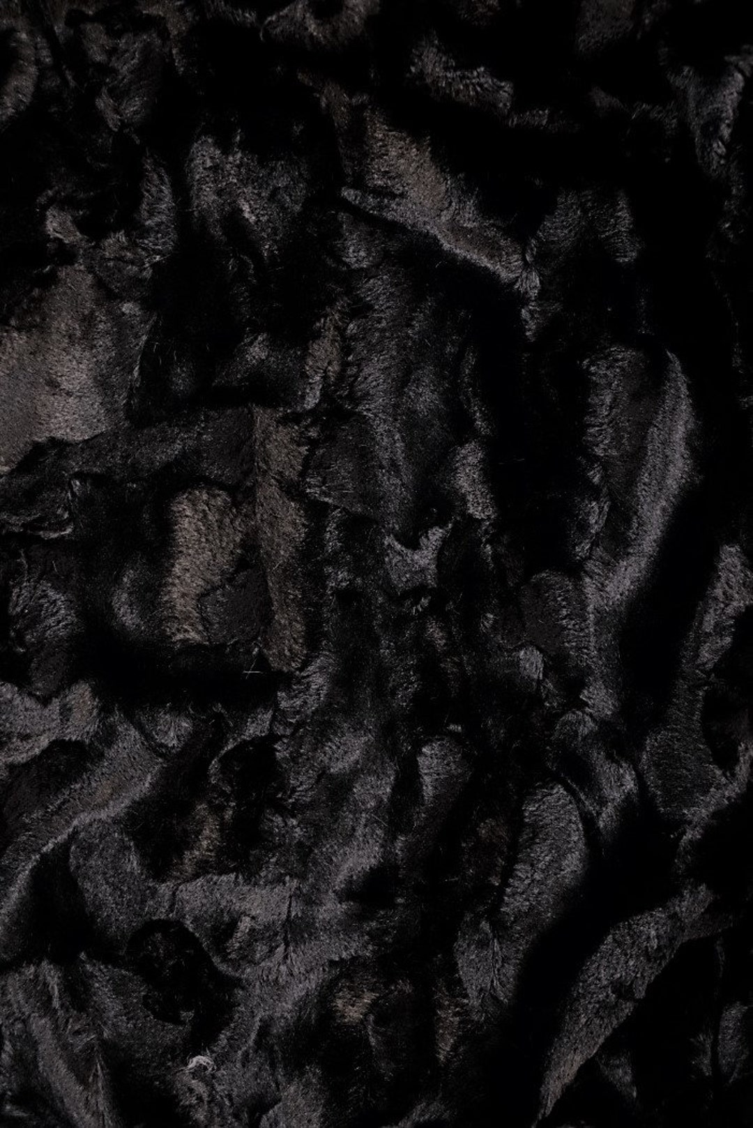 Black Minky Faux Fur Fabric by the Yard - Etsy