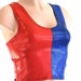Red & Blue Metallic Harlequin Tank Crop Top Harley Quinn - - Etsy
