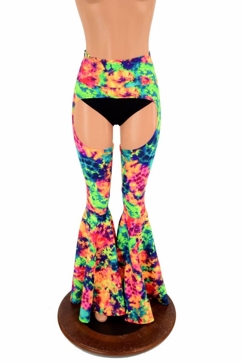Bell Bottom Flare Chaps in Acid Splash UV GLOW (shorts Not Included) - Etsy