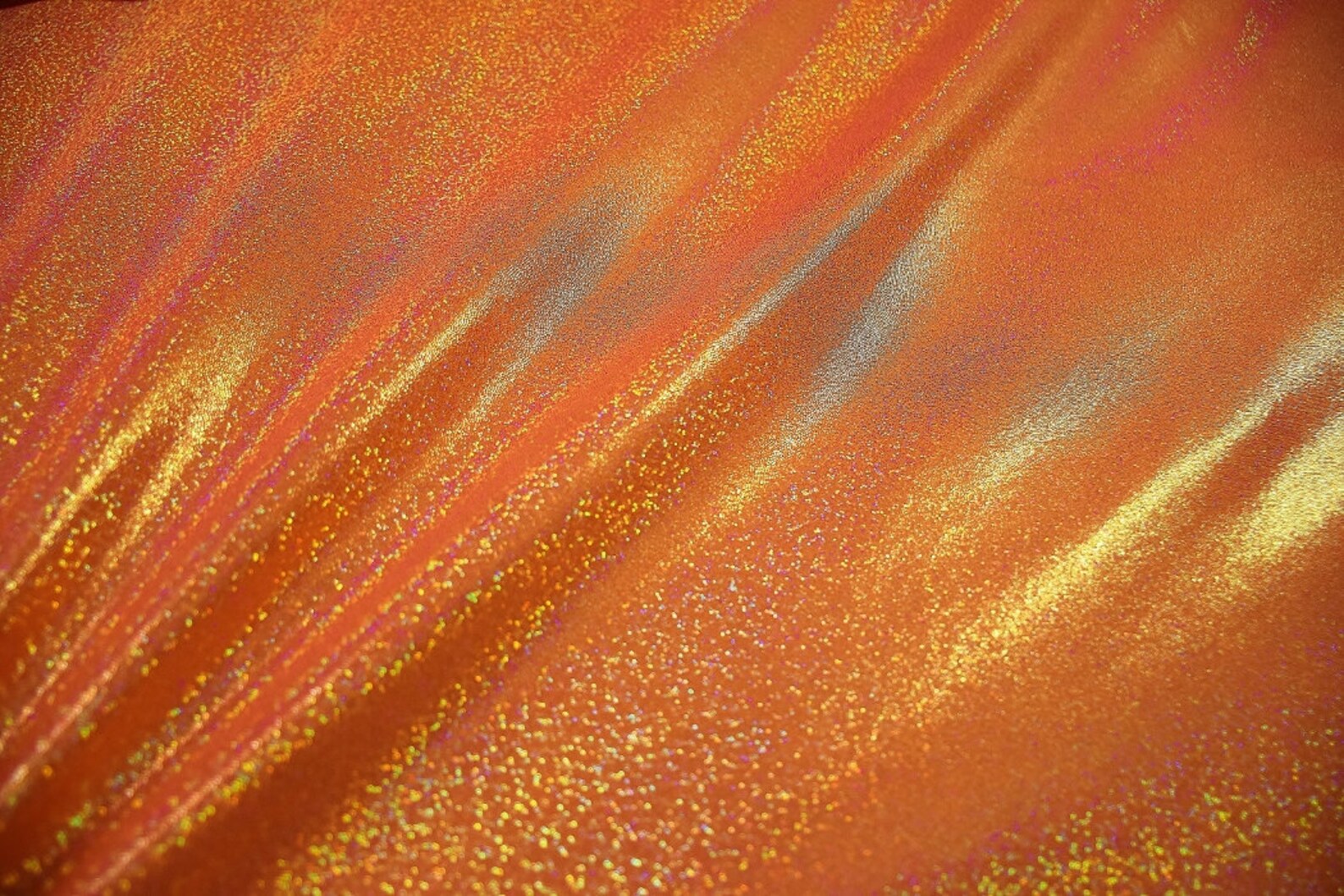 NEON Orange Sparkly Jewel Four Way Stretch Holographic Fabric - Etsy