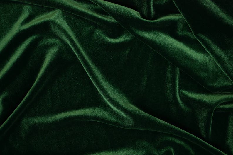 Solid Forest Green Stretch Velvet Fabric by the Yard - Etsy