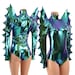 SCARAB Romper W/ Turtleneck, Back Zipper, Mega Sharp Shoulder Long ...
