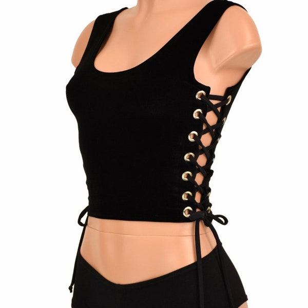 Lace up Front Top - Etsy