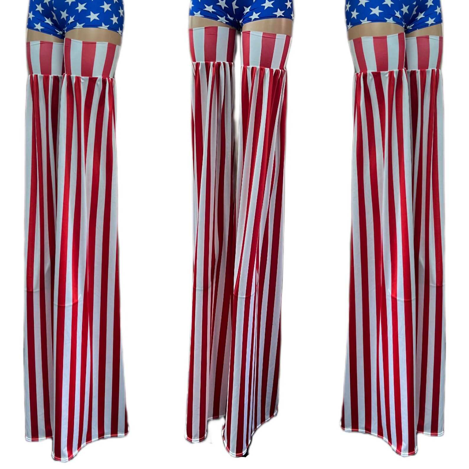 Stilt Covers in Red & White Stripe Spandex Stilting Leg Covers Candy ...