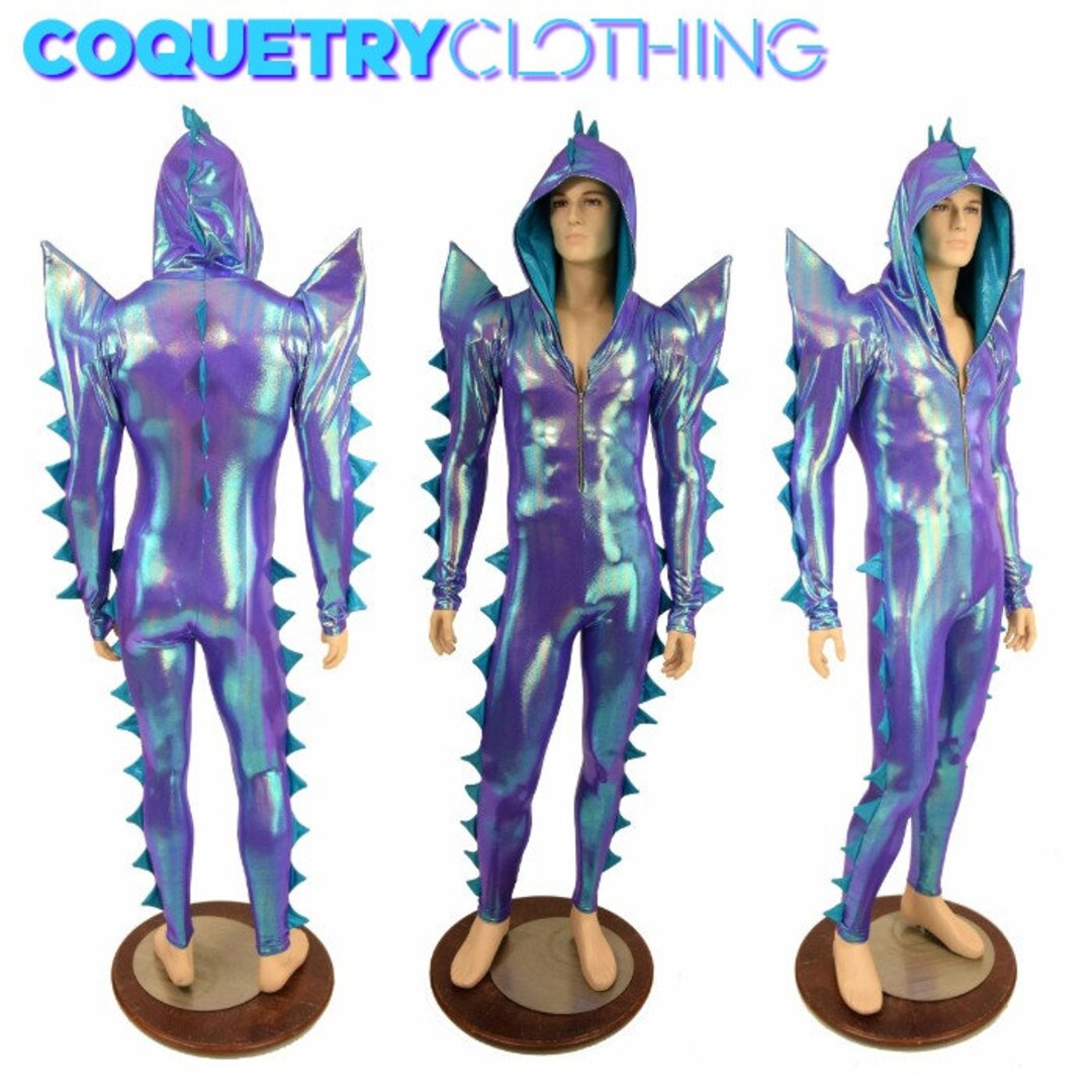 Moonstone Metallic Spiked Mega Sharp Shoulder Hooded Zipper Front ...