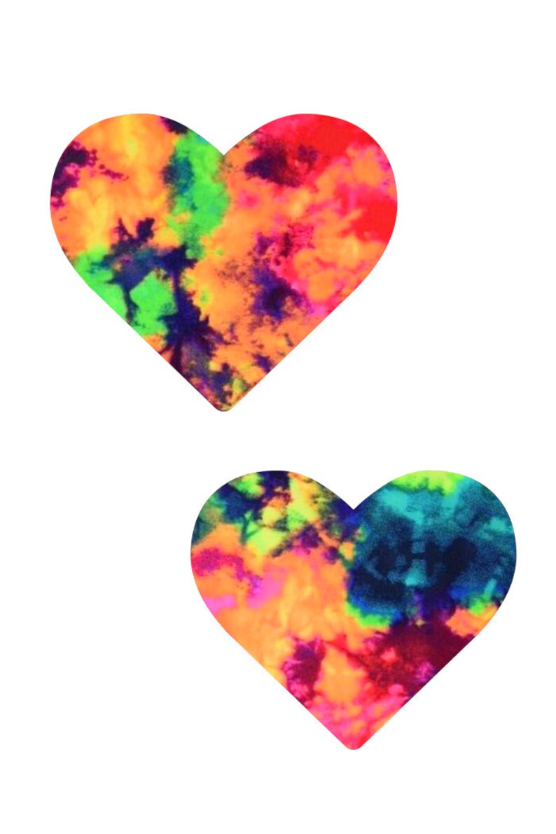 UV GLOW Acid Splash Heart Pasties Body Stickers - Etsy