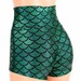 High Waist Mermaid Shorts in Green Dragon Scale - 151086 - Etsy
