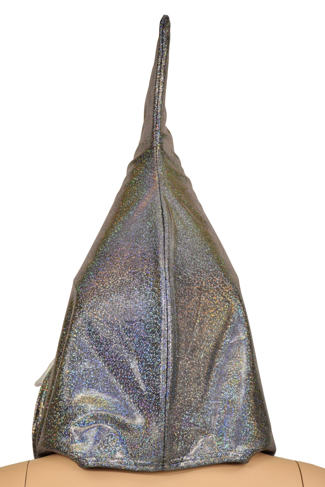 Silver Holographic Shark Fin Hood With Red Lined Hood and | Etsy