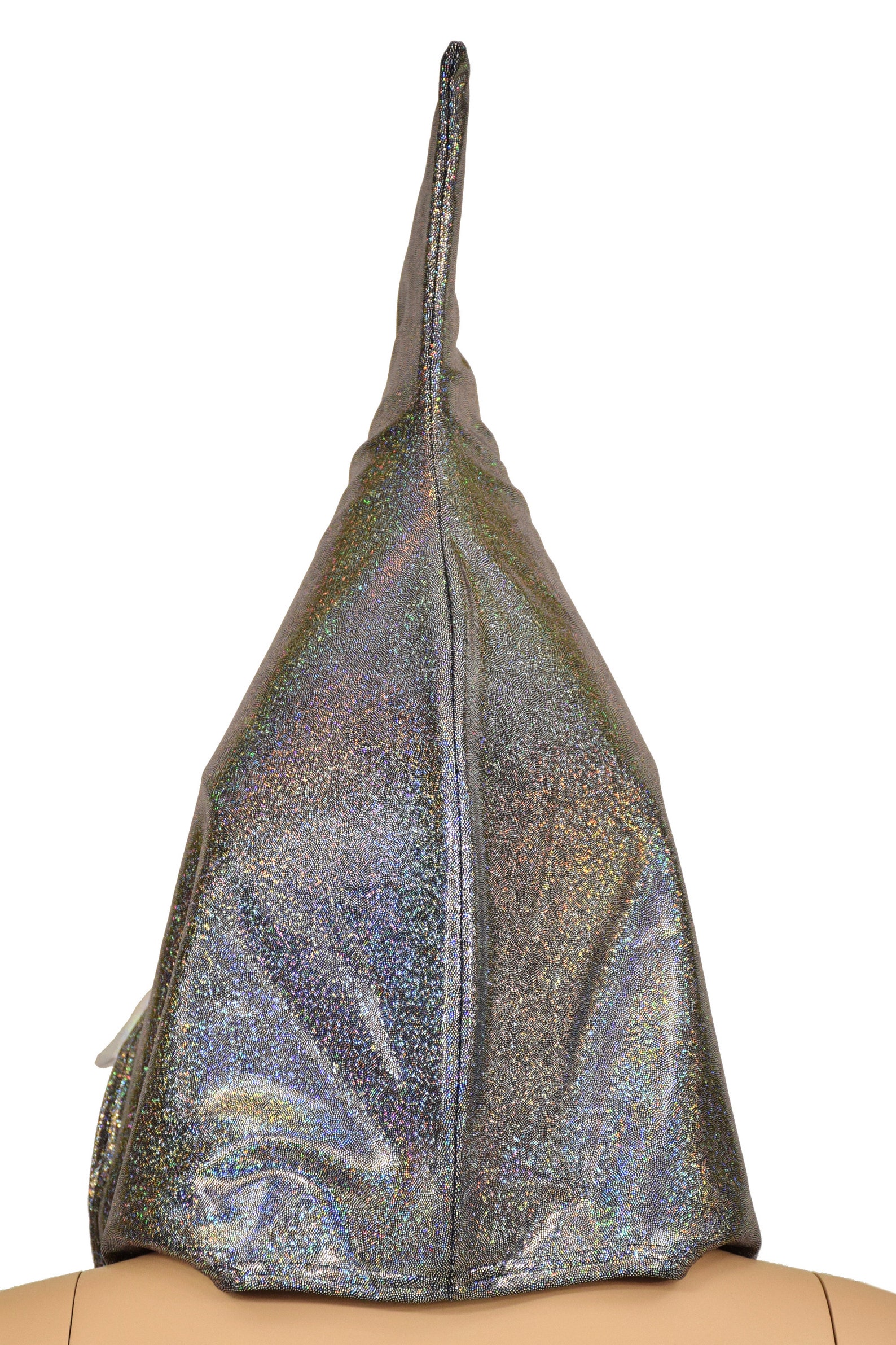 Silver Holographic Shark Fin Hood With Red Lined Hood and | Etsy