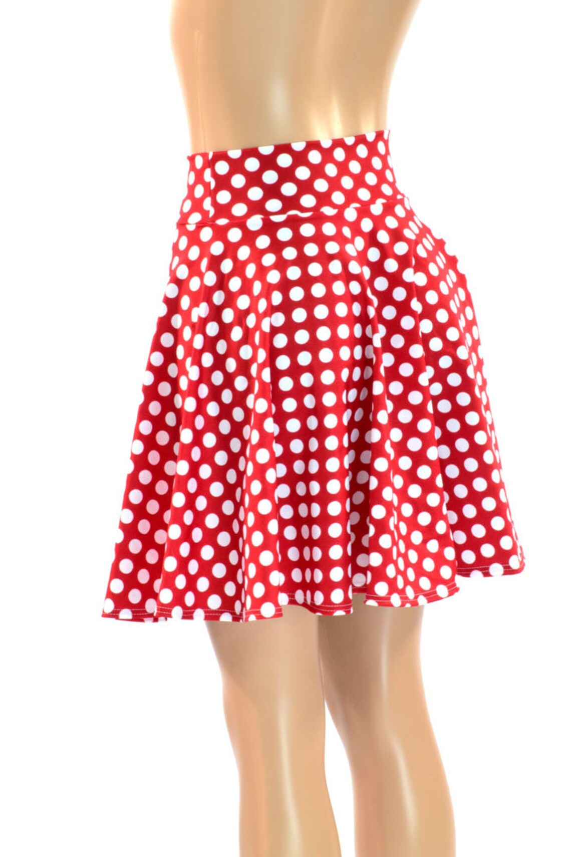 Red & White Polka Dot Print Skater Skirt Full Circle Skirt - Etsy