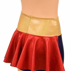 Kids Super Hero Ruffle Rump Dance Shorts // Gold SJ Waistband, Red SJ ...