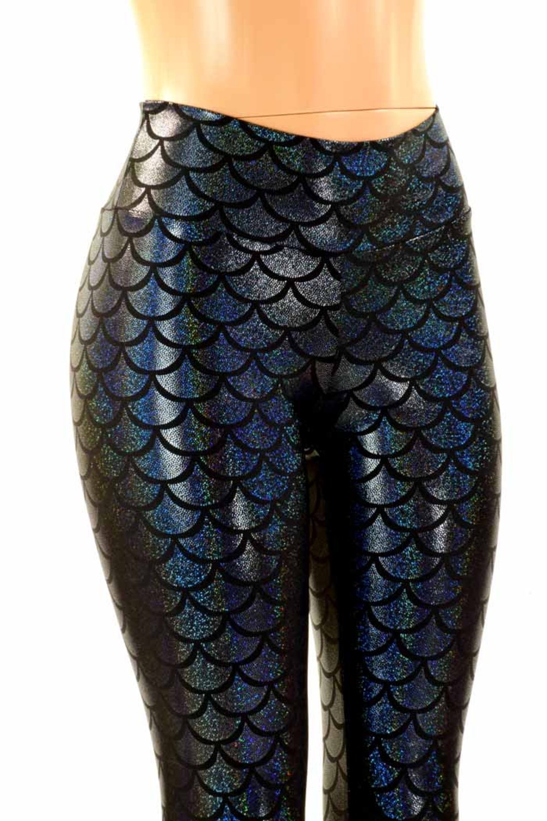 Black Dragon Scale High Waist Leggings 151420 - Etsy