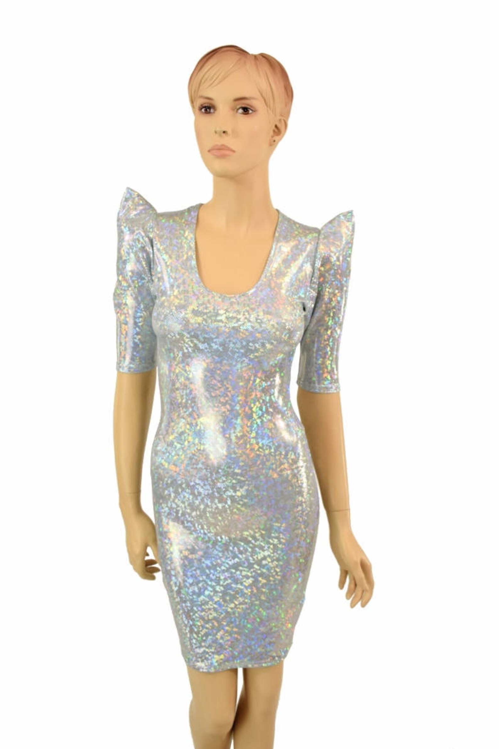 Frostbite Shattered Glass Holographic Sharp Shoulder Half Sleeve Scoop ...