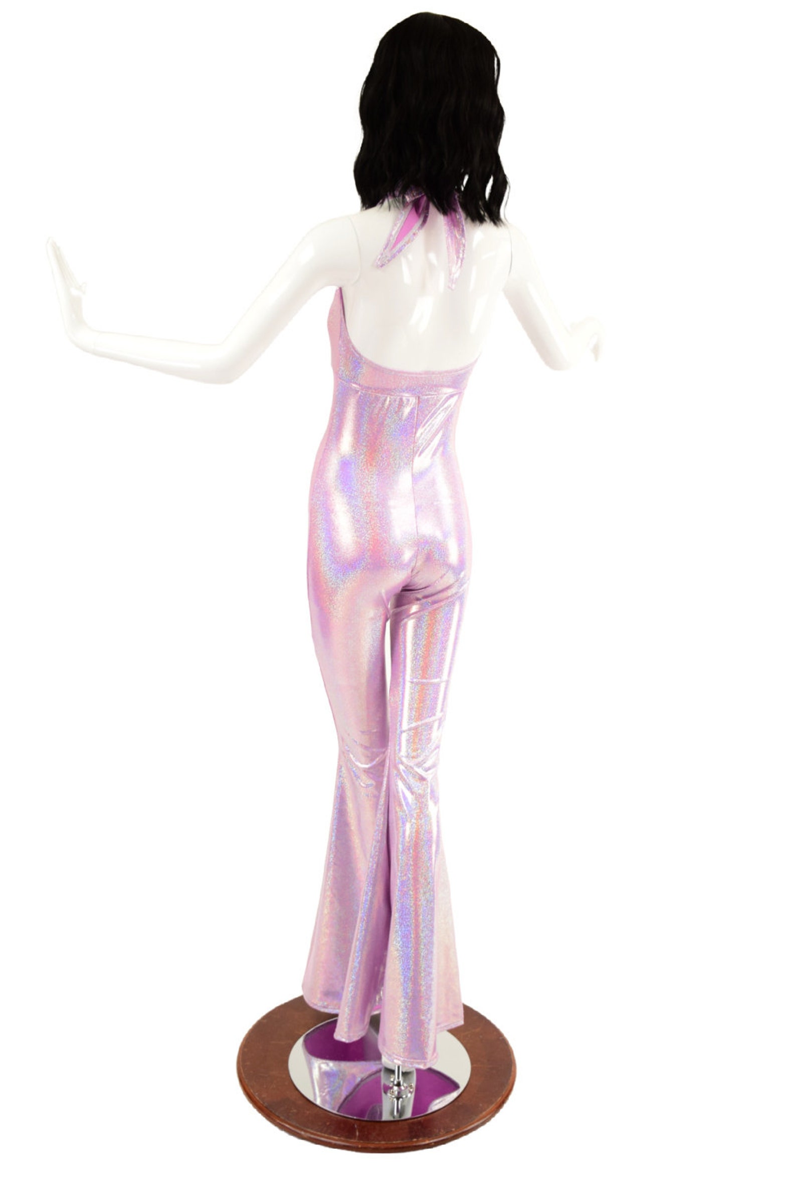 Lilac Holographic Monroe Halter Top Catsuit With Solar Flare - Etsy