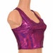 Fuchsia Purple Sparkly Jewel Racerback Crop Top Spandex Clubwear Rave ...