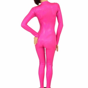 NEON UV Glow Pink Sparkly Jewel Catsuit With Long Sleeves and Stella ...