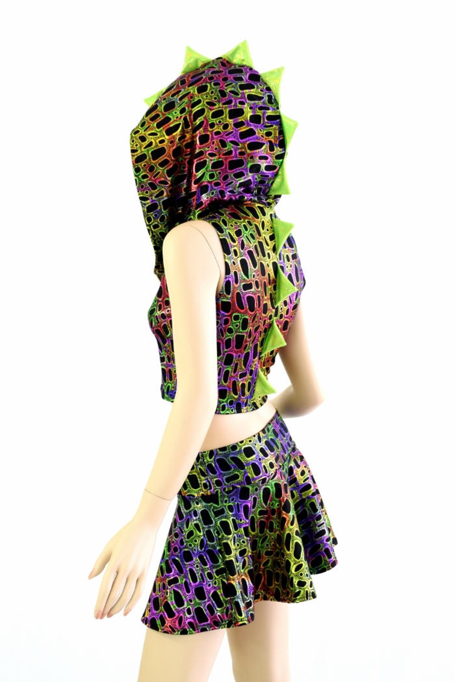 Poisonous Print Sleeveless Zipper Front Crop Top and | Etsy