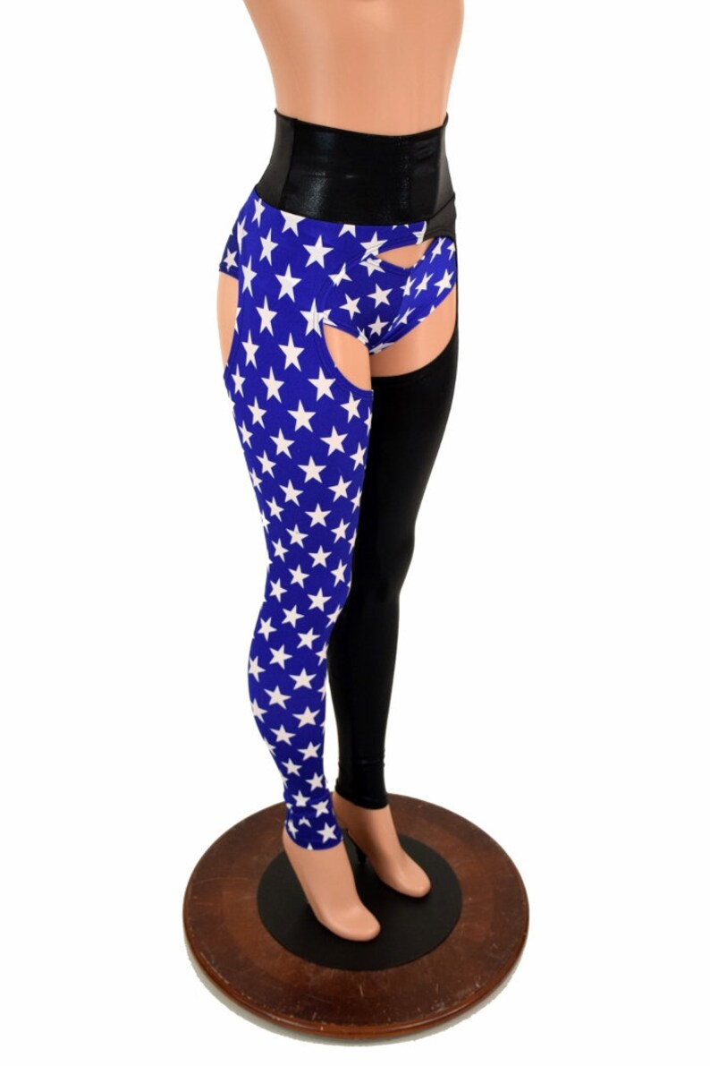 Chaps in Wearer's RIGHT Leg Blue and White Star Print & - Etsy