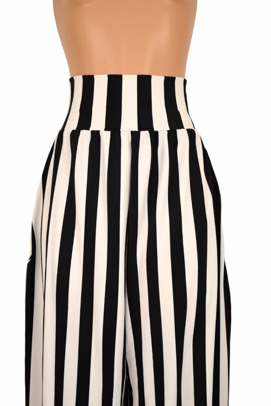 Trouser Style Stilt Pants in Black & White Vertical Stripe Stilting ...