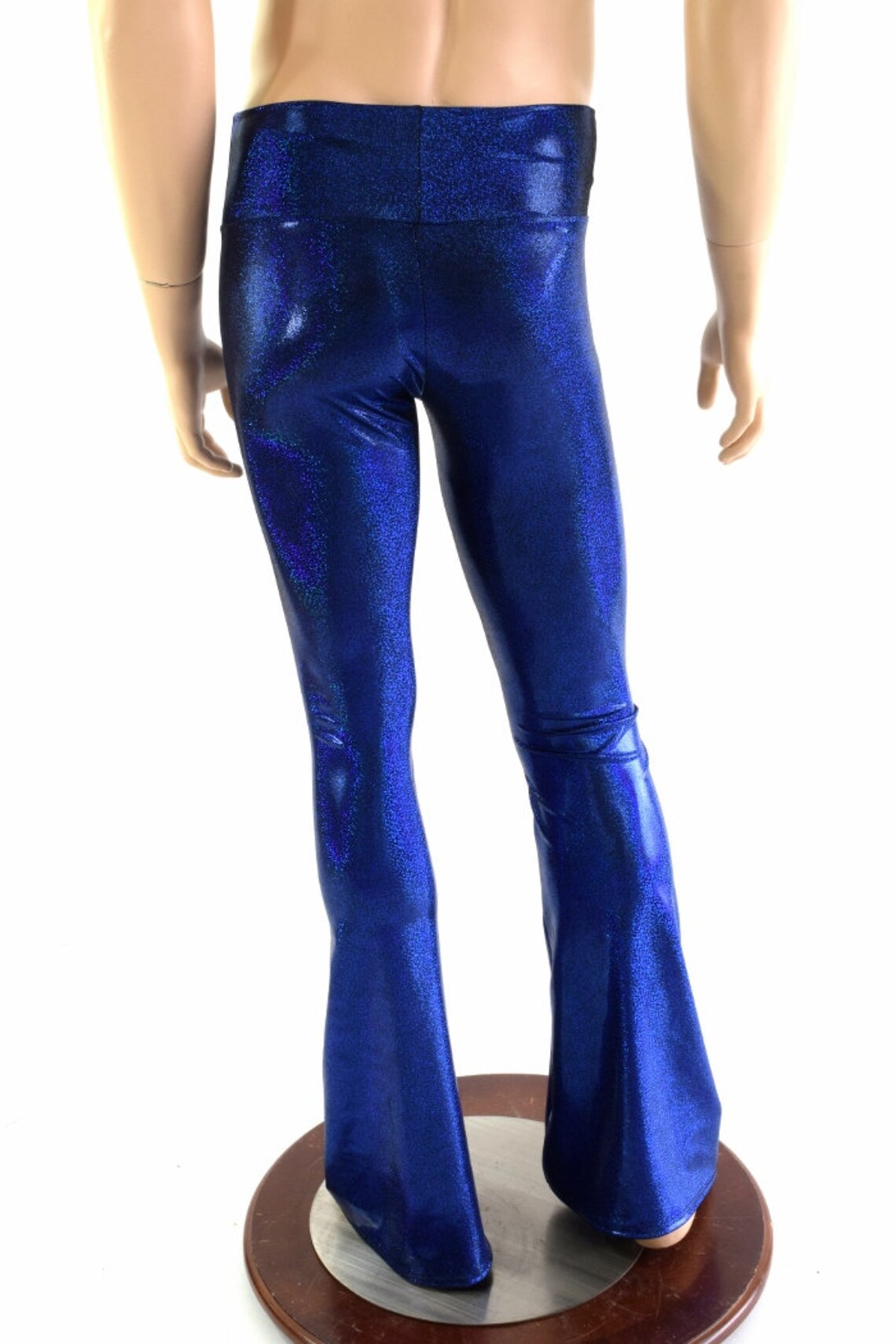 Mens Blue Sparkly Jewel Holographic Bootcut Spandex Pants | Etsy