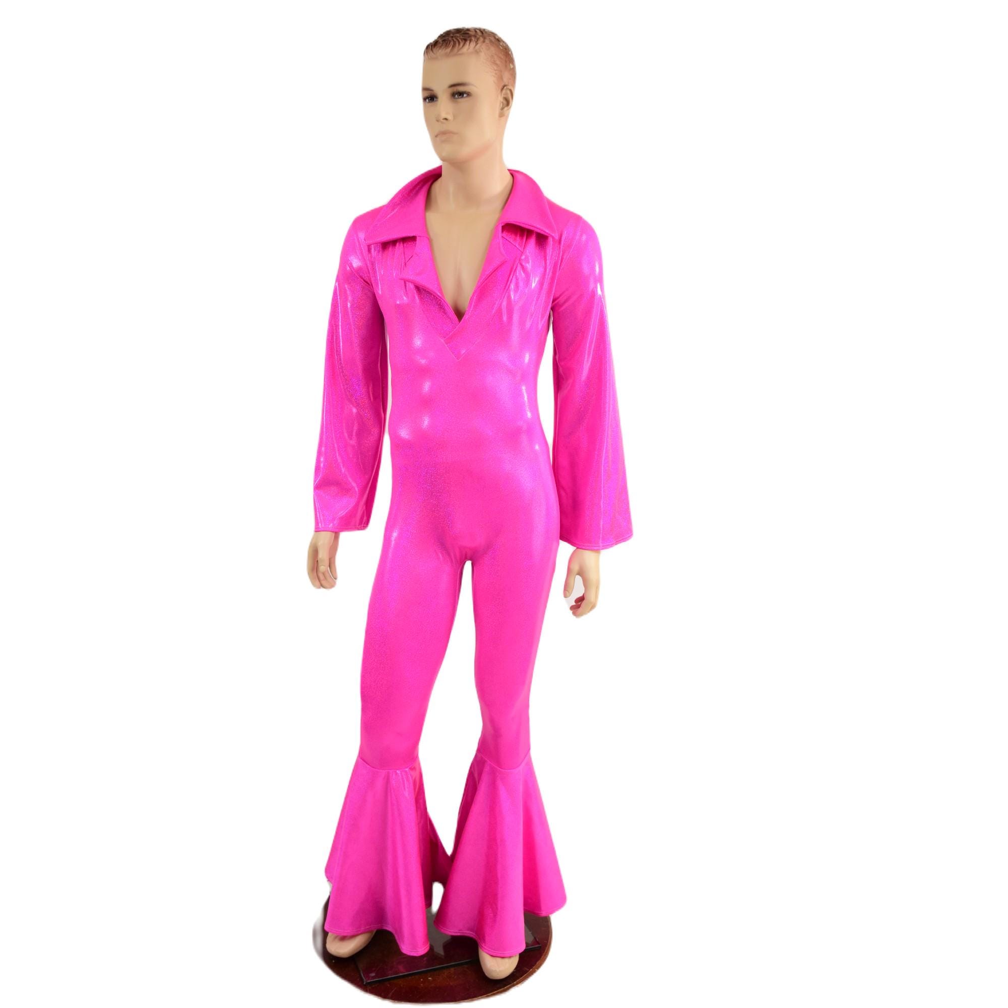 Men Waterloo Catsuit With Bell Bottoms, Bell Sleeves, and Plunging ...