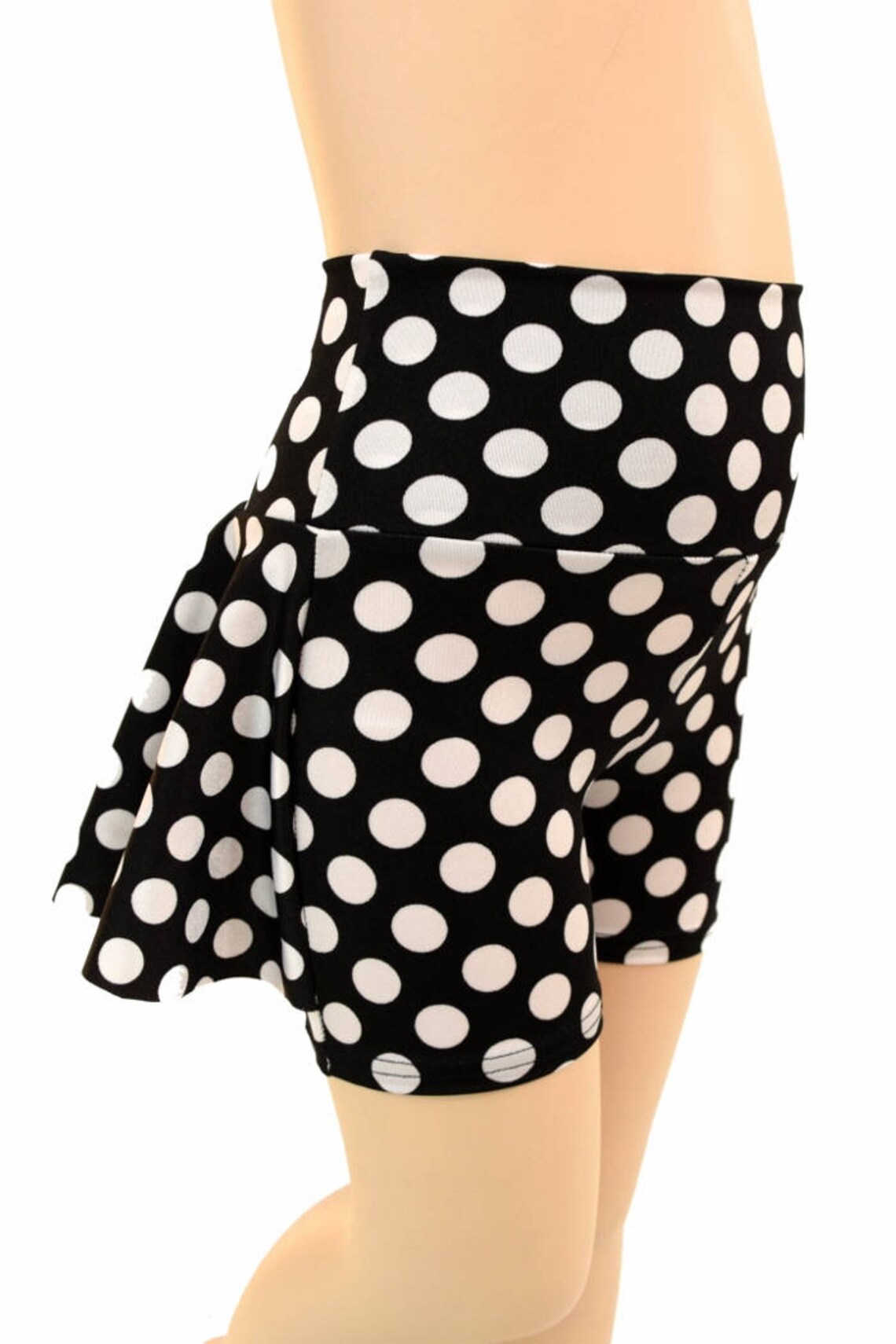 Kids Ruffle Rump Dance Shorts in Black & White Polka Dot | Etsy
